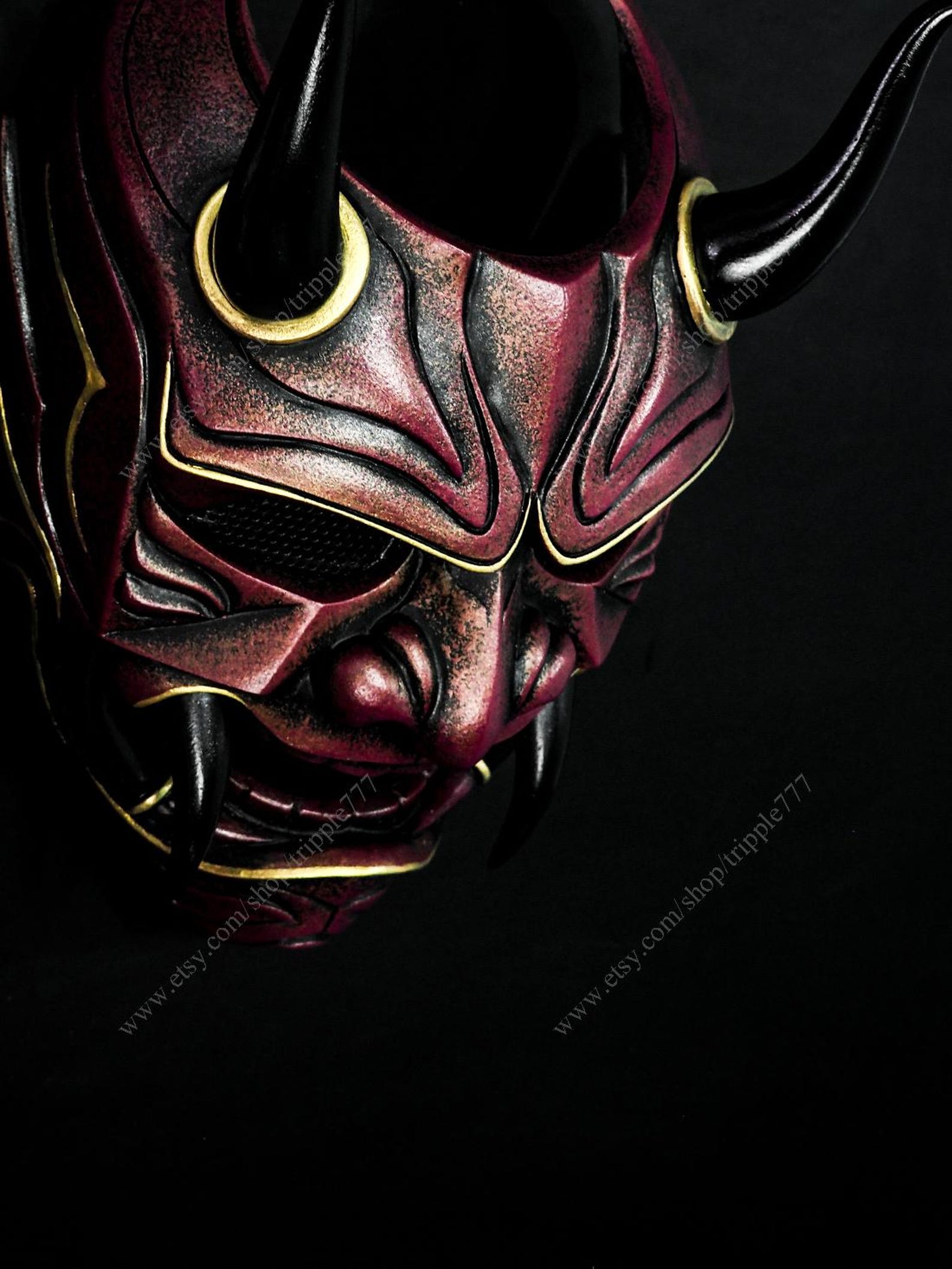 Oni Samurai Airsoft Mask, Halloween Costume BB Gun Assassin Demon ...