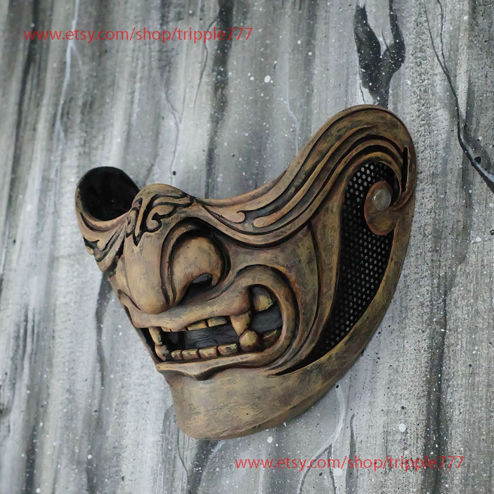 Samurai Mask Mempo Menpo Armor Sword Suit for Shogun Bushido | Etsy