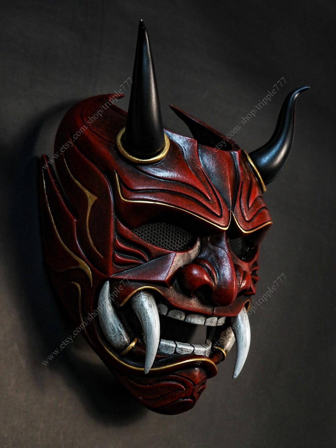 Samurai Assassin Demon Oni BB Gun Airsoft Mask, Halloween Costume ...