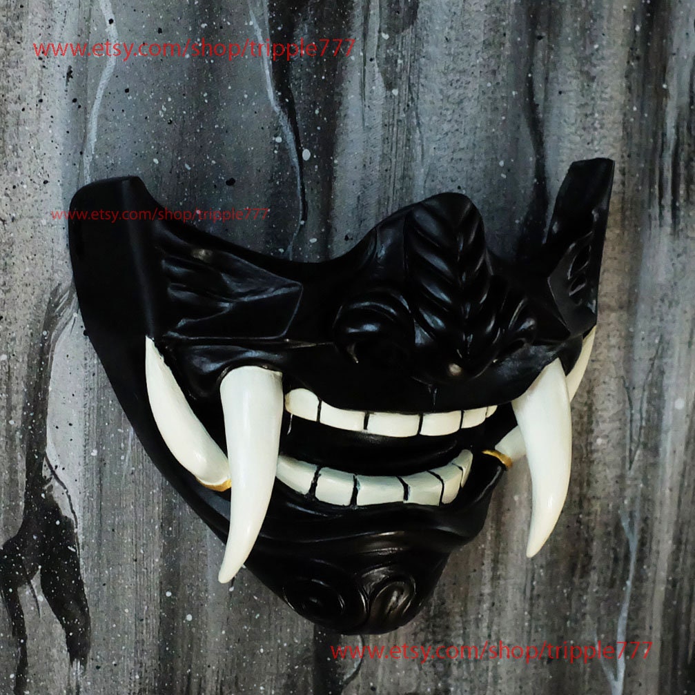 Bushido Ronin Samurai Mempo Mask, Cool Baddass Half Face Assassin Demon ...