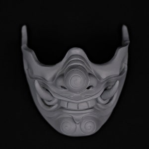 Half Face Airsoft Paintball Mask BB Gun, Warrior Evil Demon Devil Oni ...