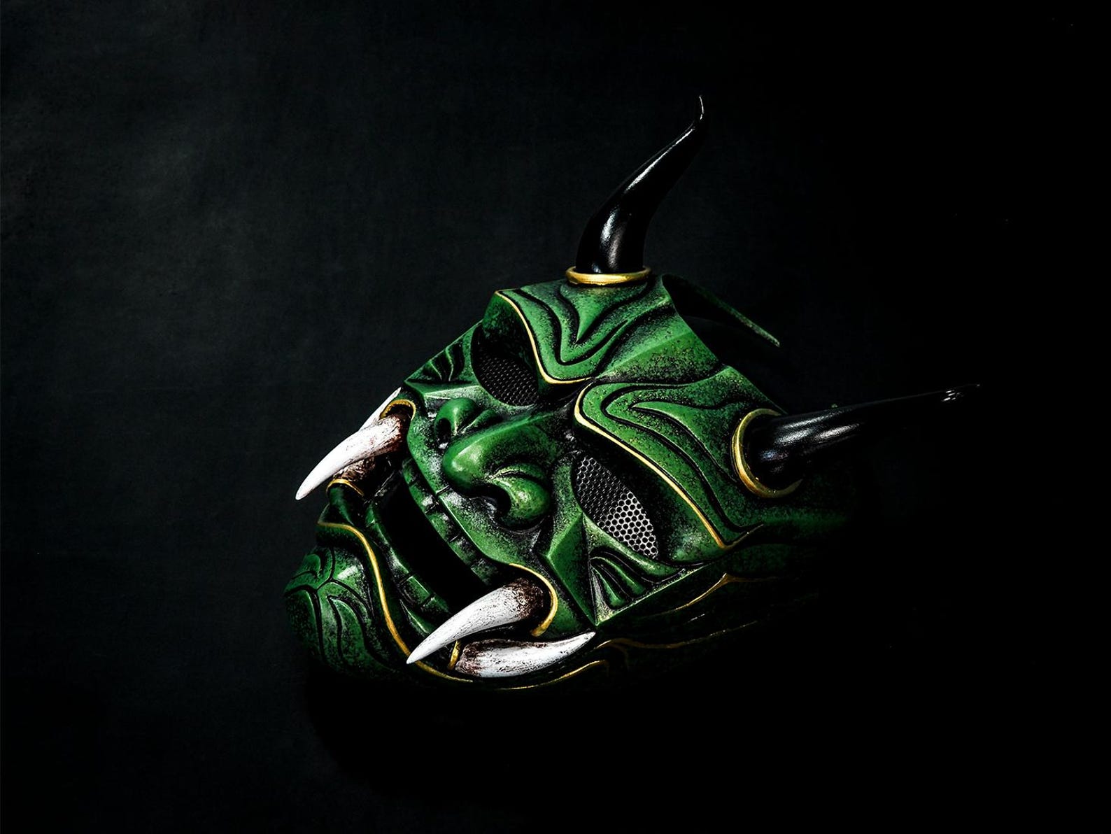 Samurai Oni Airsoft Mask, Halloween Costume BB Gun Assassin Demon ...