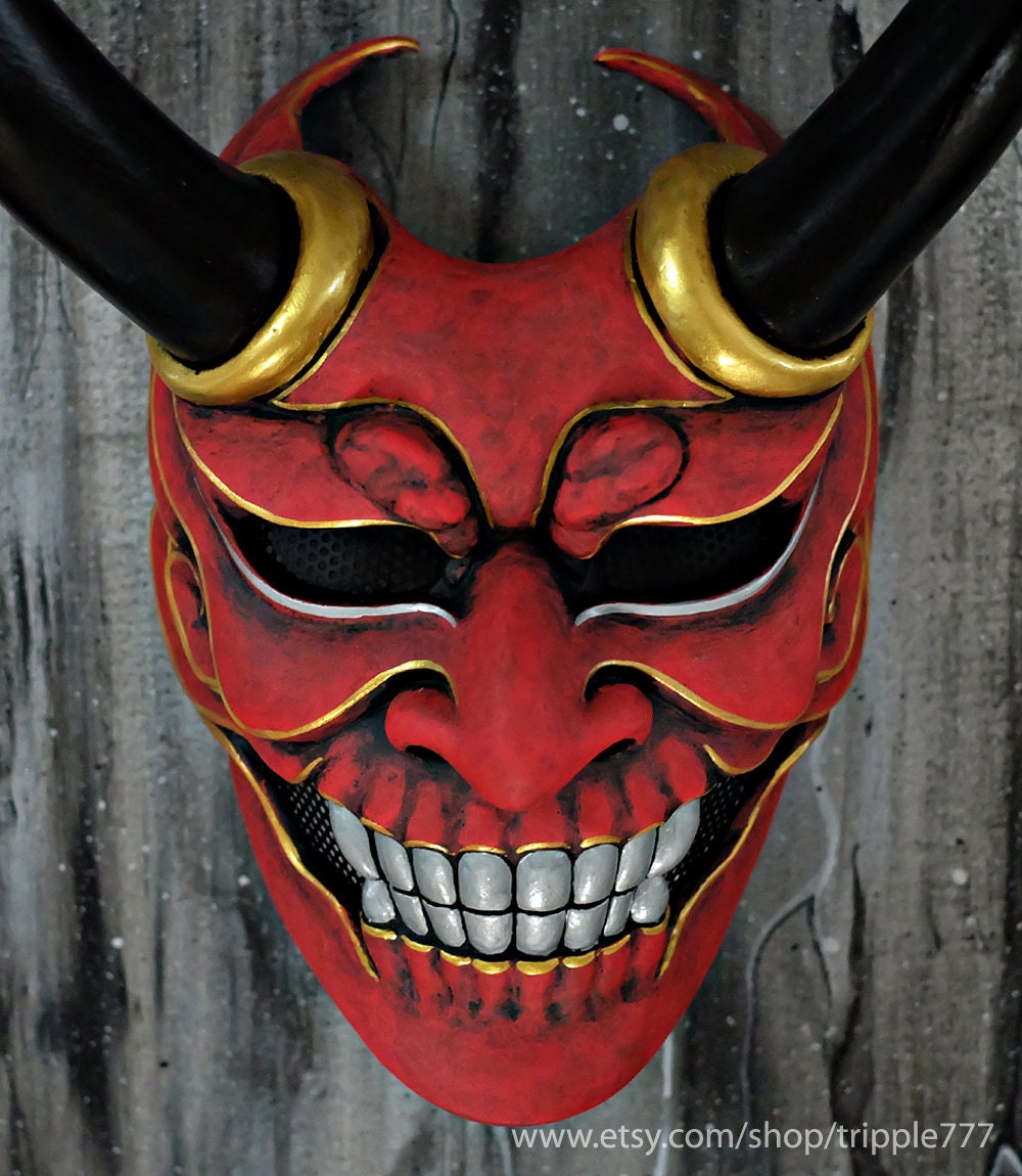 Devil Samurai Airsoft Mask BB Gun Oni Hannya Halloween - Etsy Canada