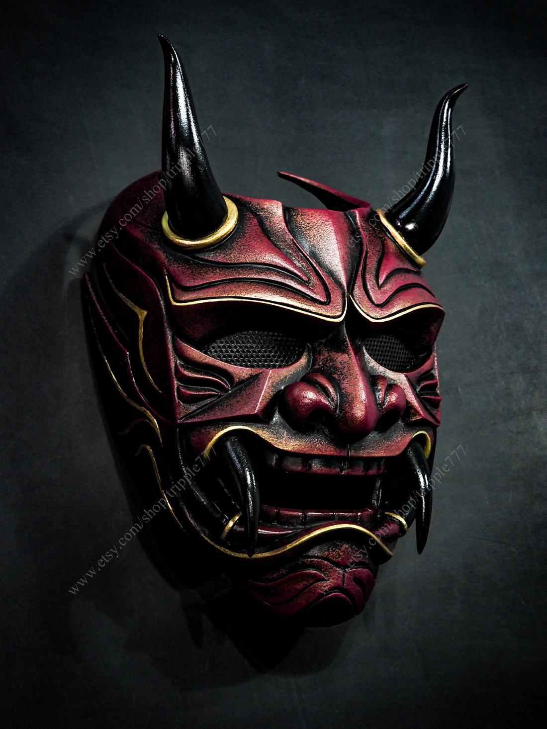 Oni Samurai Airsoft Mask, Halloween Costume BB Gun Assassin Demon ...