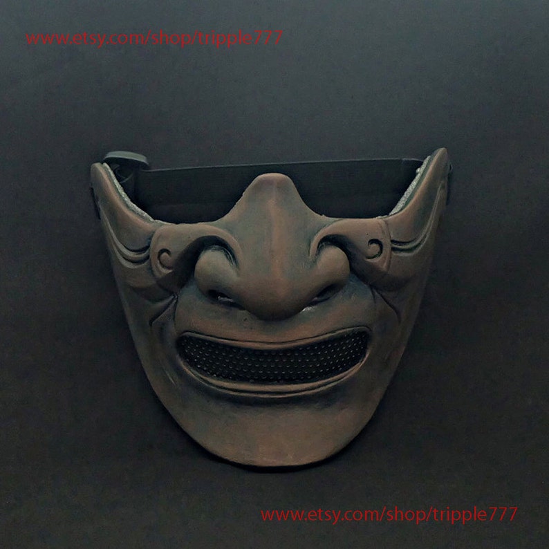 Half Knight Warrior Samurai Mask, BB Gun Airsoft Mask, Halloween ...