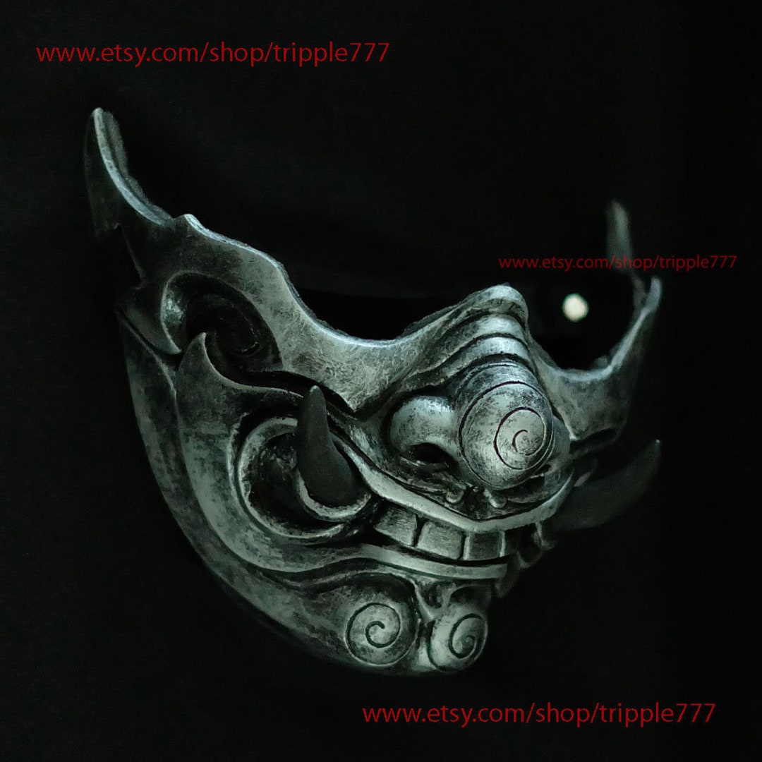 Half Face Airsoft Paintball Motorcycle Mask BB Gun, Warrior Evil Demon ...