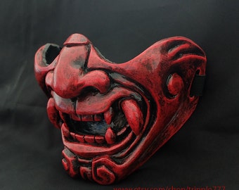 Half Face Airsoft Paintball Mask BB Gun Warrior Evil Demon | Etsy