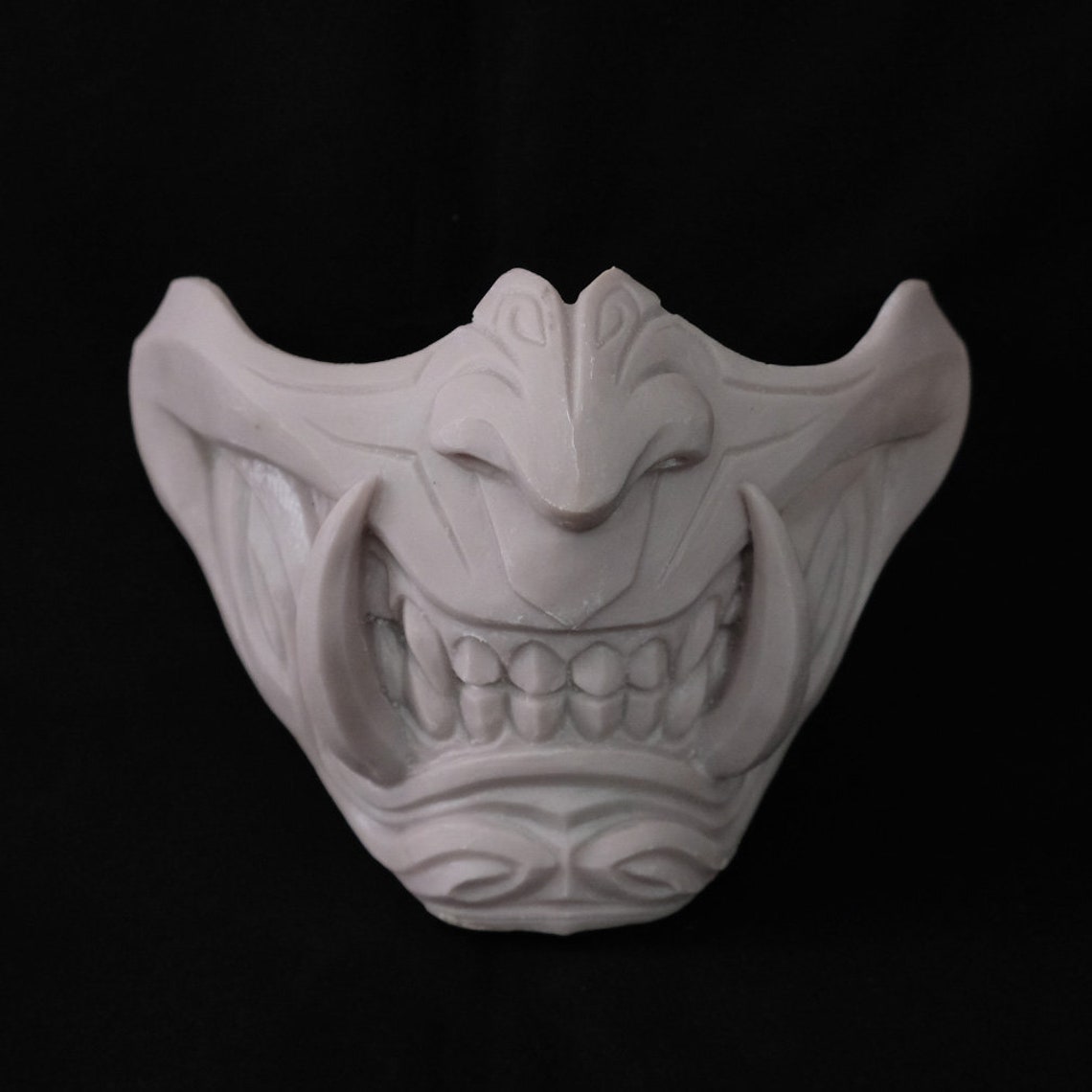 Half Face Samurai Mask Ronin Oni Mempo Japanese Demon Noh for - Etsy
