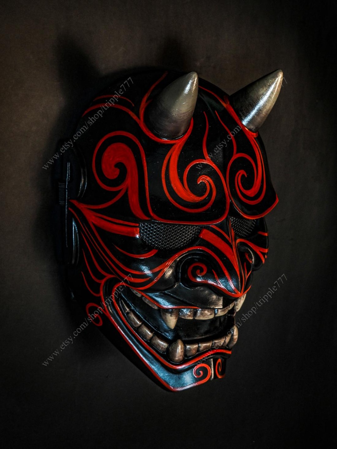 Japanese Hannya Airsoft Mask Samurai Oni Kabuki Noh Evil Demon Devil ...