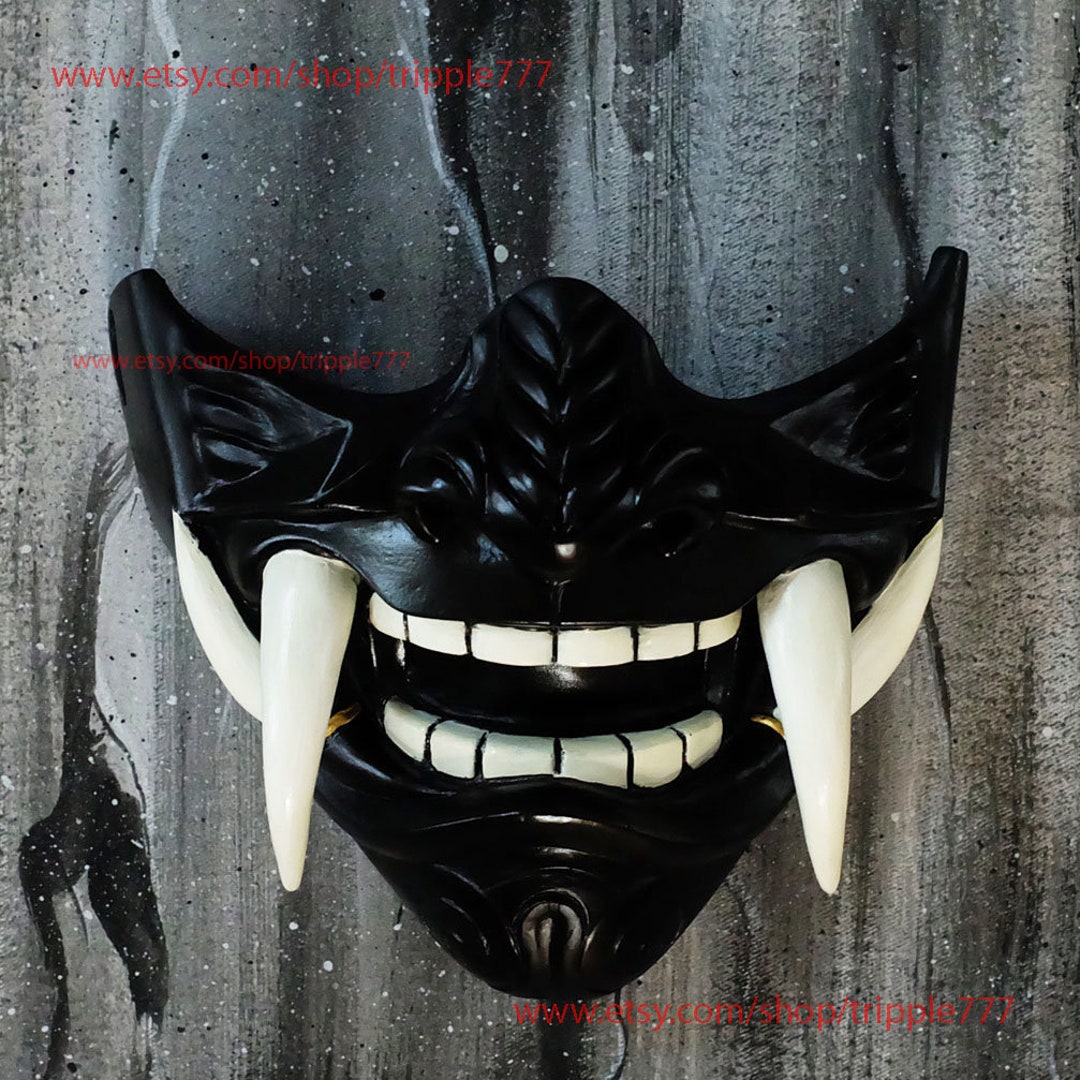 Bushido Ronin Samurai Mempo Mask, Cool Baddass Half Face Assassin Demon ...