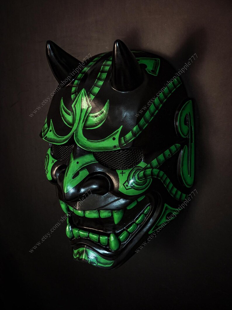 Japanese Hannya Airsoft Mask Samurai Oni Kabuki Noh Evil Demon Devil ...