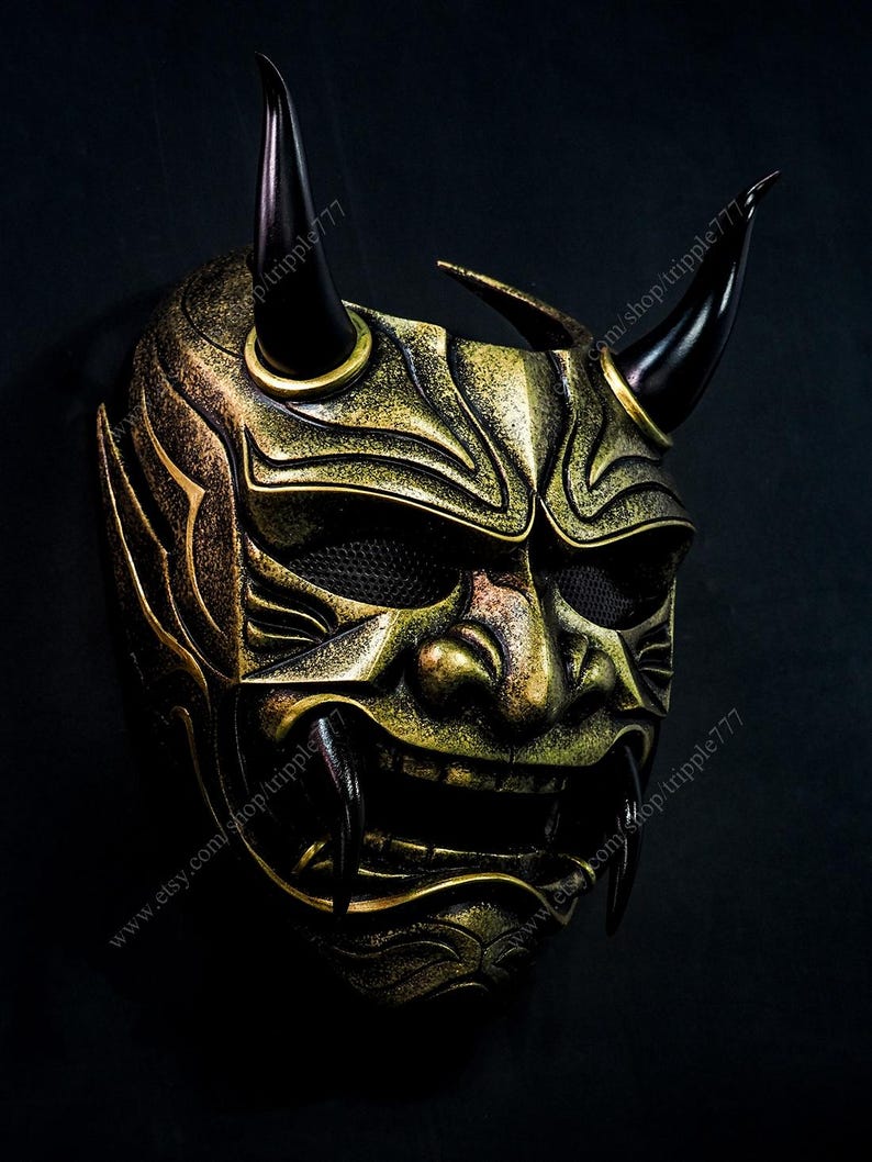 Samurai Oni Airsoft Mask, Halloween Costume BB Gun Assassin Demon ...
