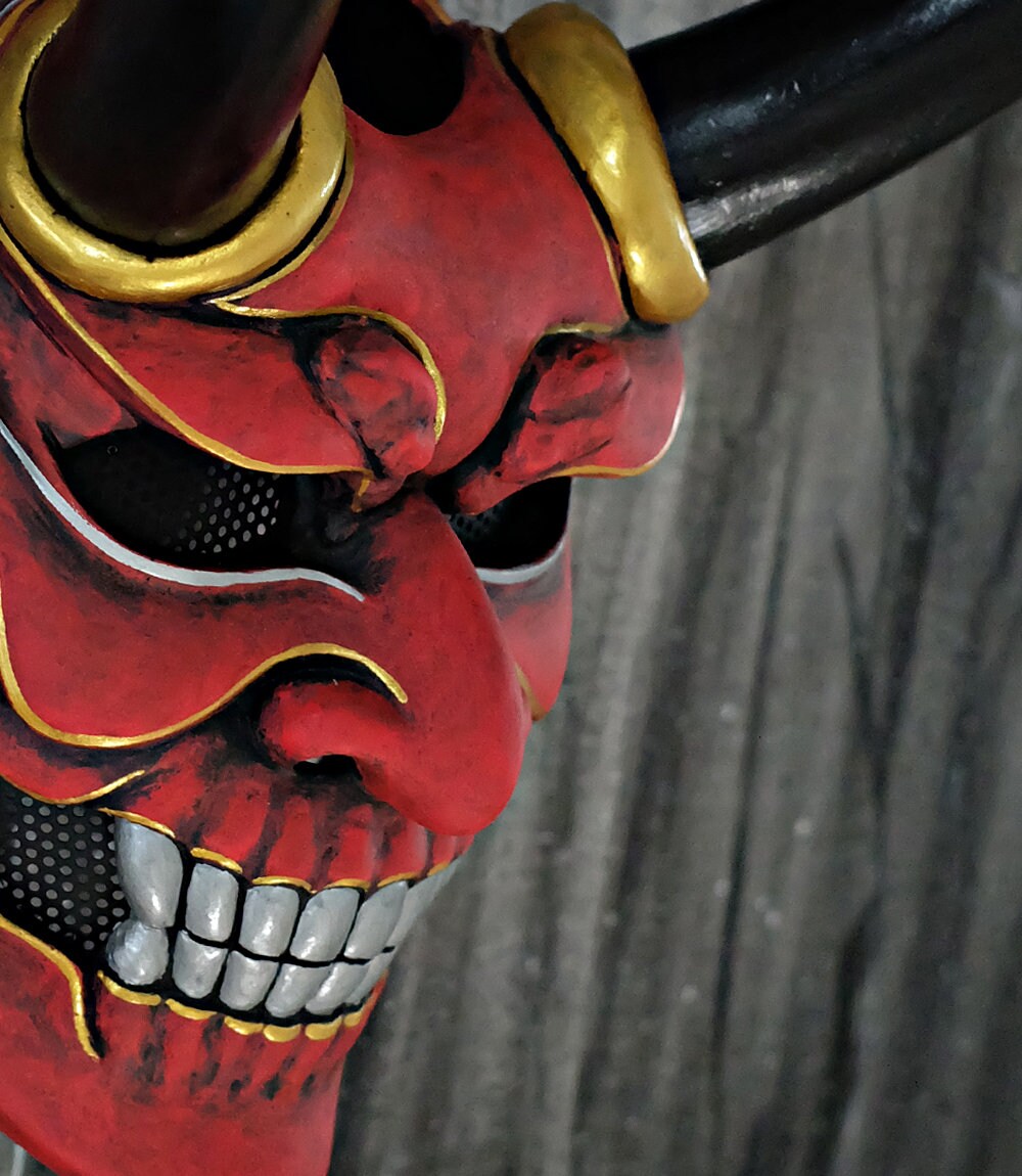 Devil Samurai Airsoft Mask BB Gun Oni Hannya Halloween | Etsy Canada
