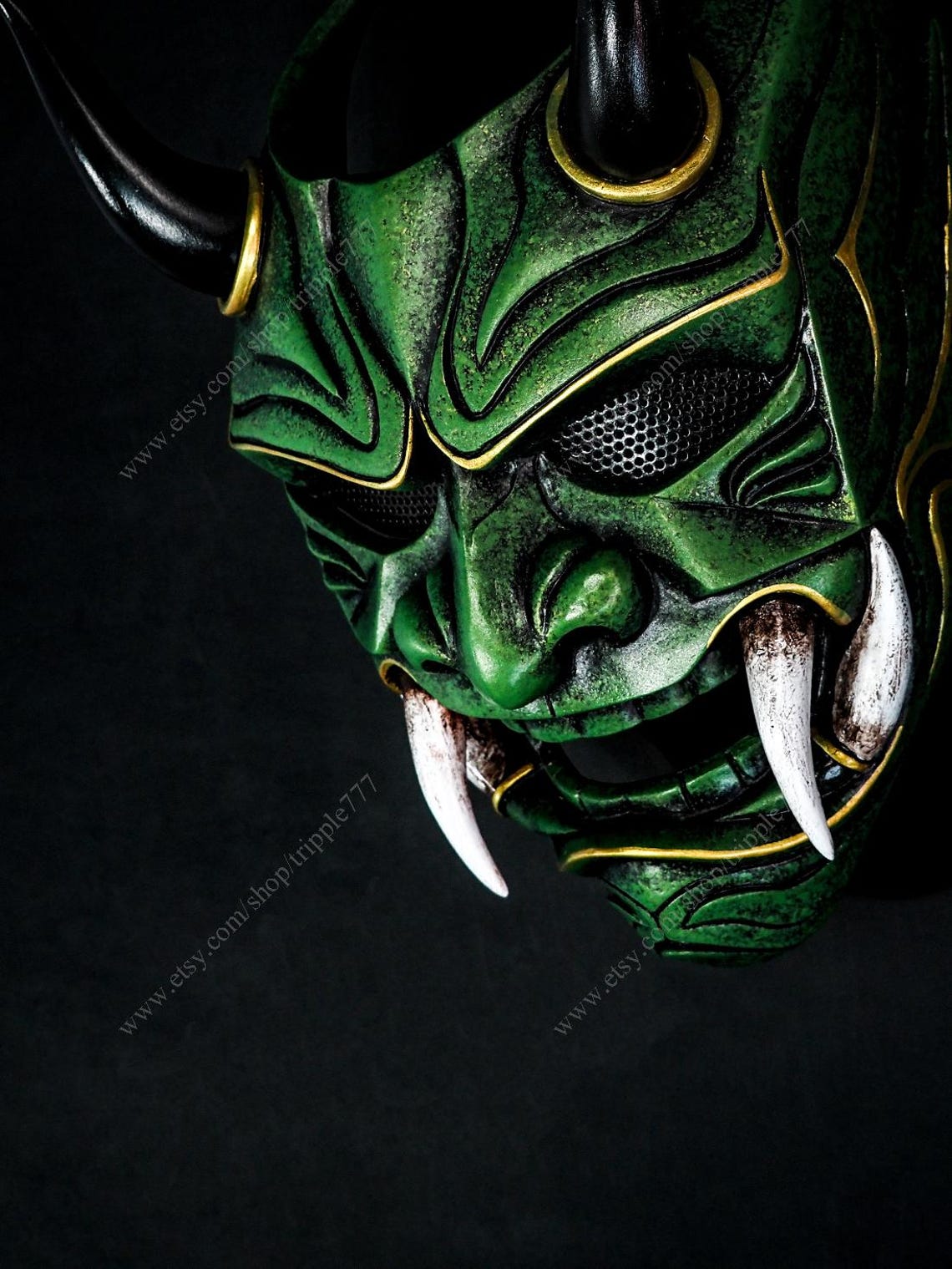Samurai Oni Airsoft Mask, Halloween Costume BB Gun Assassin Demon ...