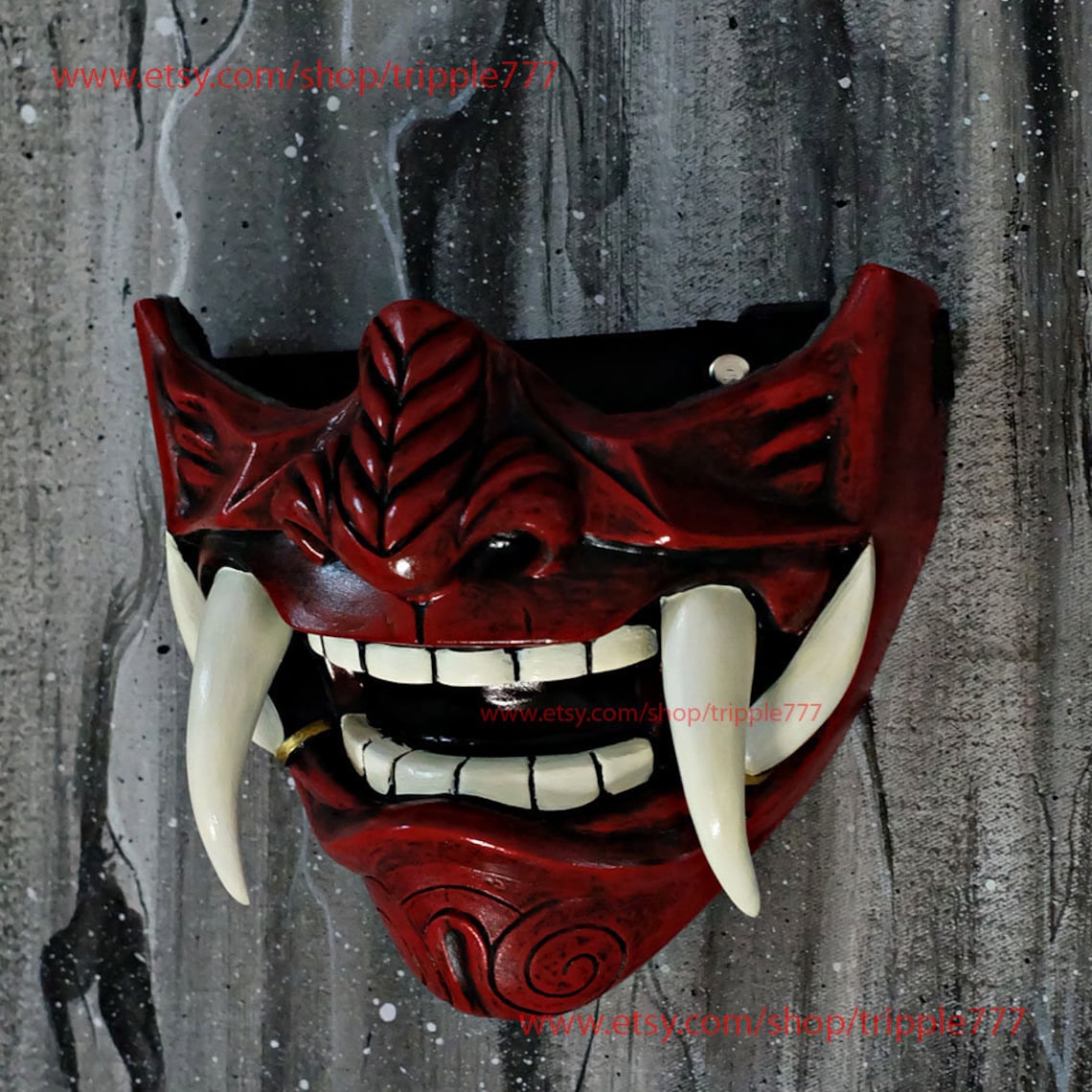 Half Face Assassin Ronin Samurai Mask Cool Baddass Demon Oni - Etsy