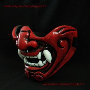 Half Face Airsoft Paintball Motorcycle Mask, Cool Badass Evil Demon ...