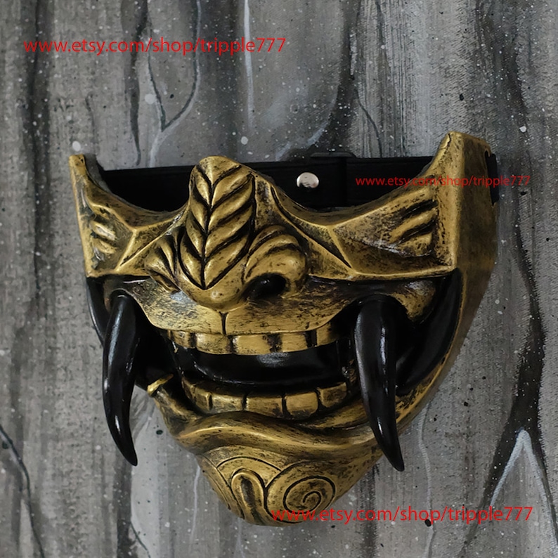 Half Face Assassin Ronin Samurai Mask Cool Baddass Demon Oni - Etsy