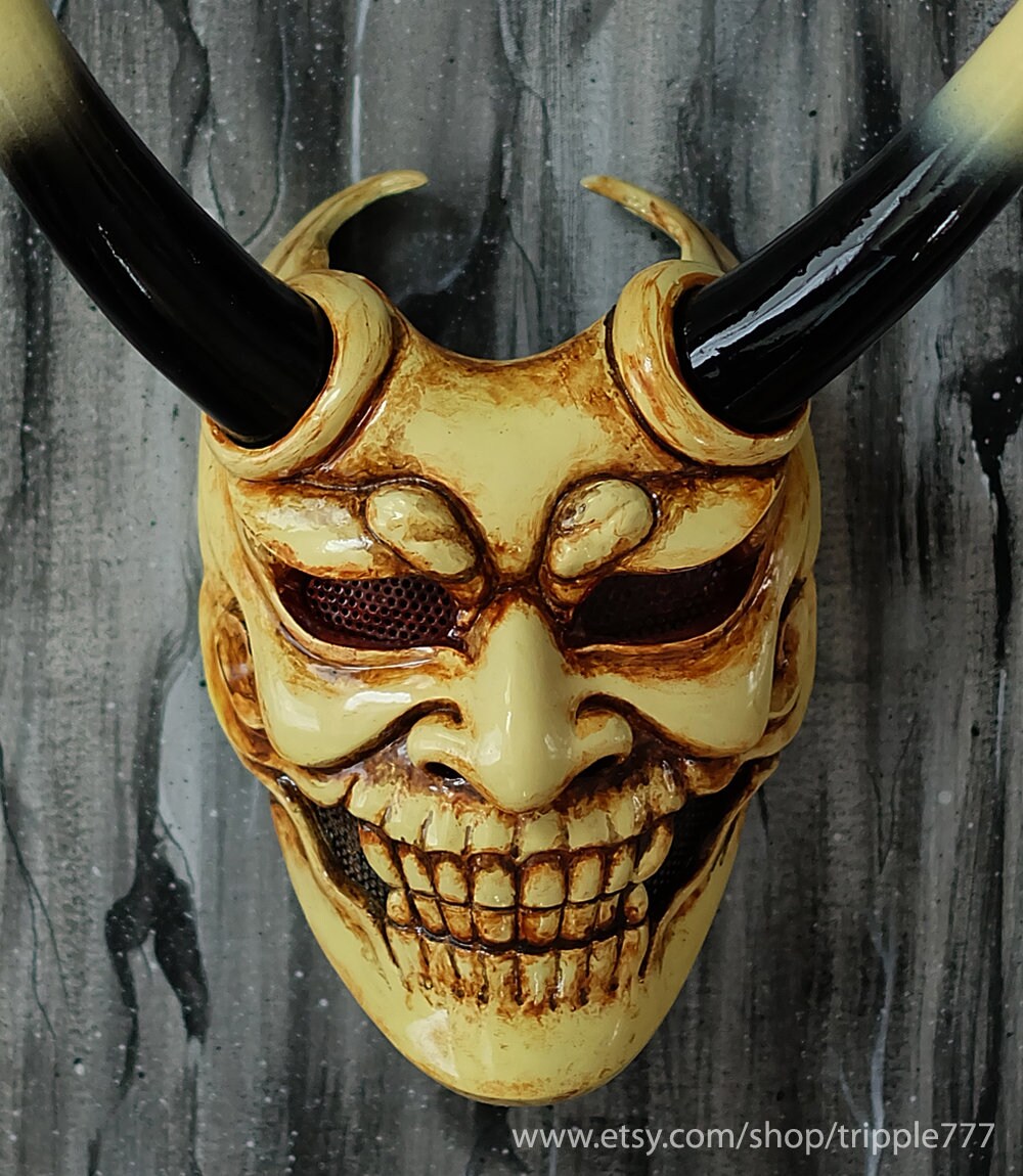 Devil Samurai Airsoft Mask BB Gun Oni Hannya Halloween - Etsy Canada