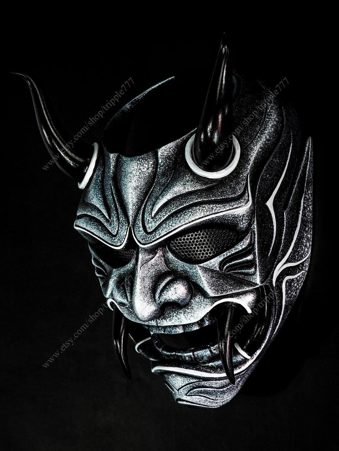 Samurai Oni Airsoft Mask, Halloween Costume BB Gun Assassin Demon ...