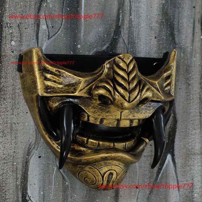 Half Face Assassin Ronin Samurai Mask Cool Baddass Demon Oni - Etsy