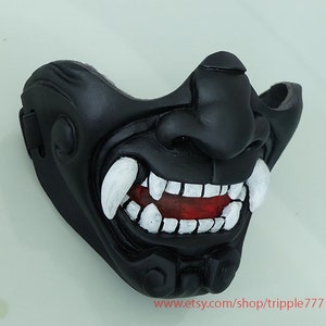 Half Cover Knight Samurai Mask, Airsoft Mask, Halloween Costume Cosplay ...