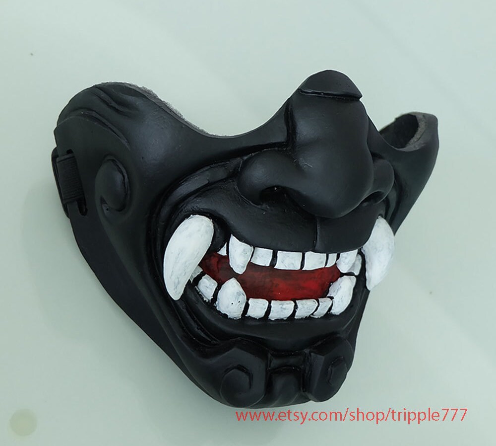 Half cover Knight Samurai Mask Airsoft mask Halloween | Etsy
