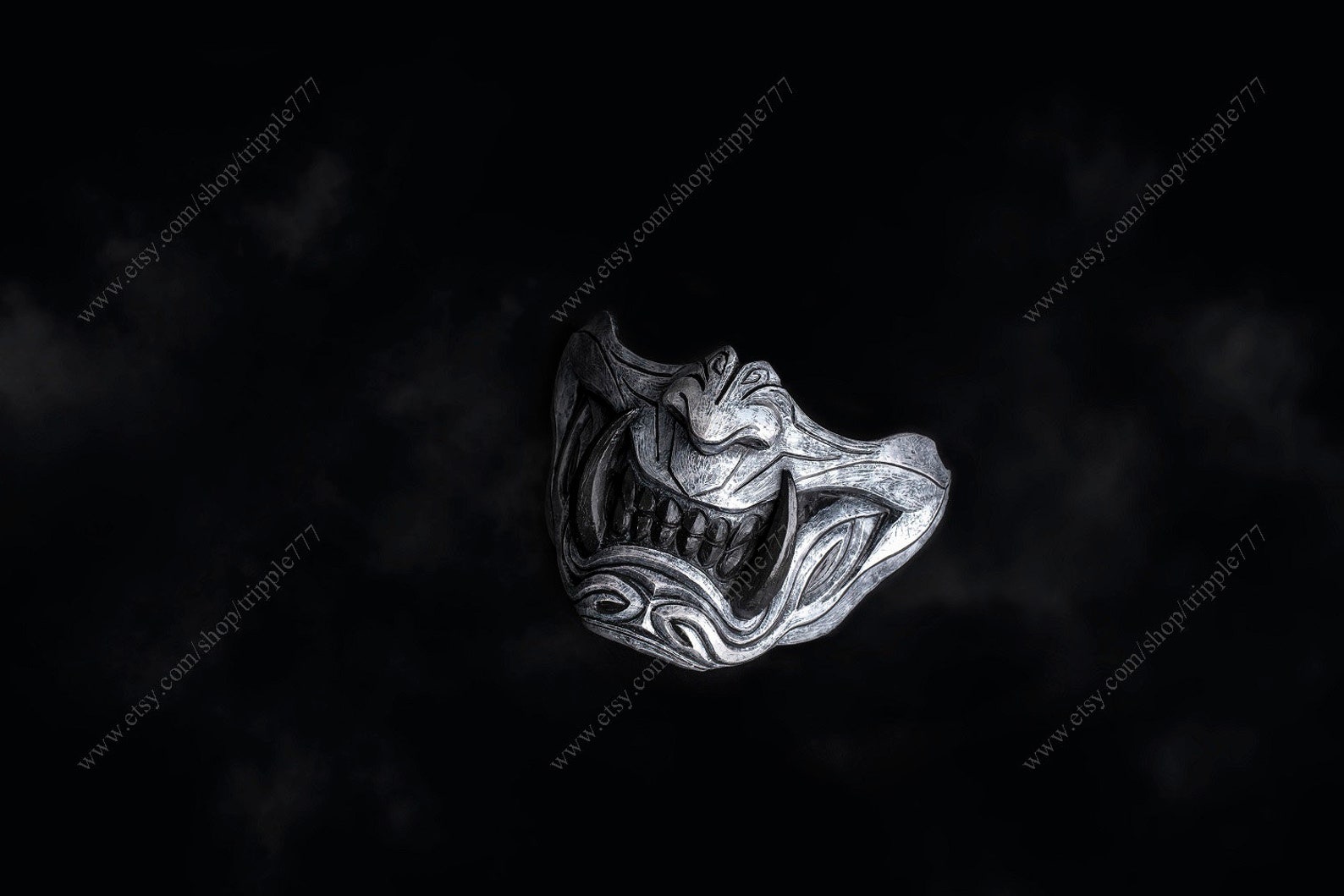 Half Face Joker Samurai Mask Ronin Oni Mempo Japanese Demon Noh for ...