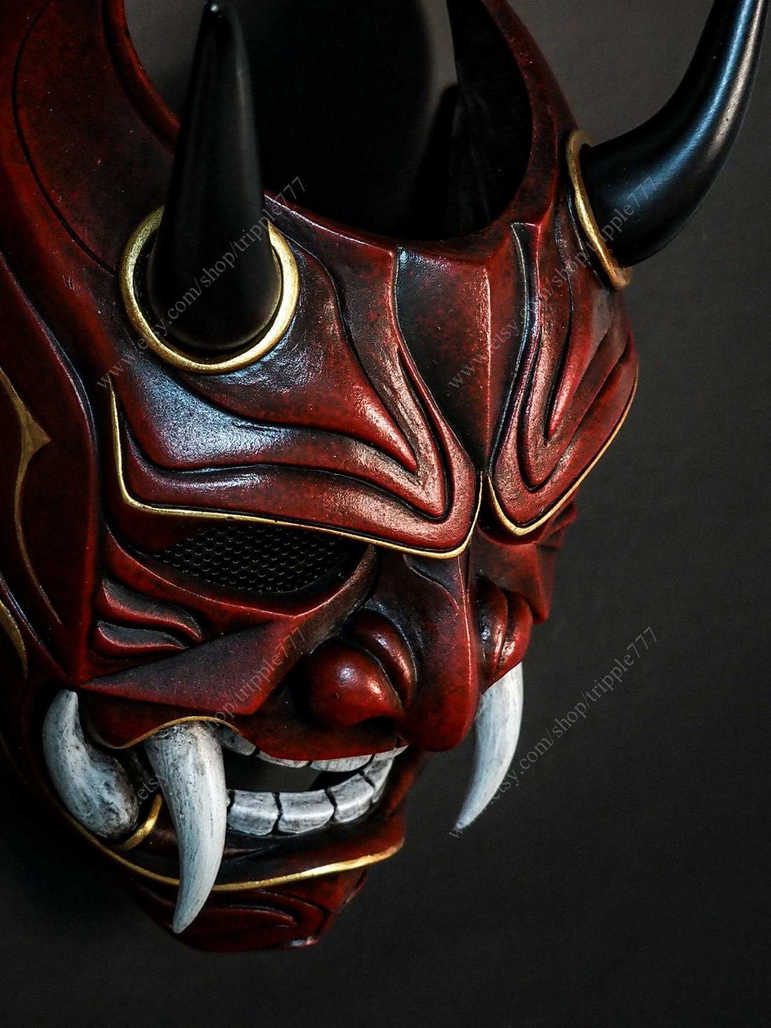 Samurai Assassin Demon Oni BB Gun Airsoft Mask, Halloween Costume ...