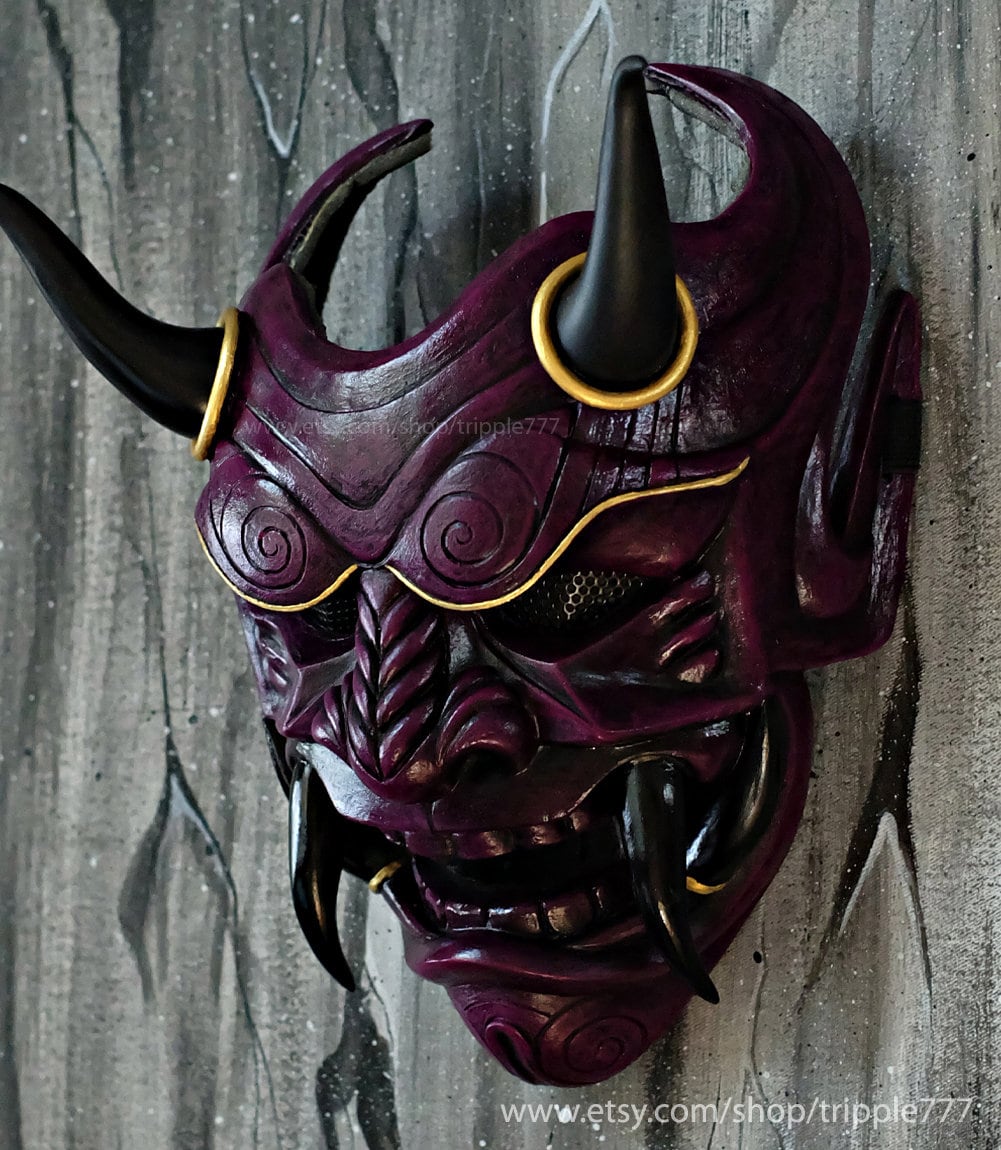 Samurai Oni Mask BB Gun Airsoft, Halloween Costume Cosplay Ninja ...