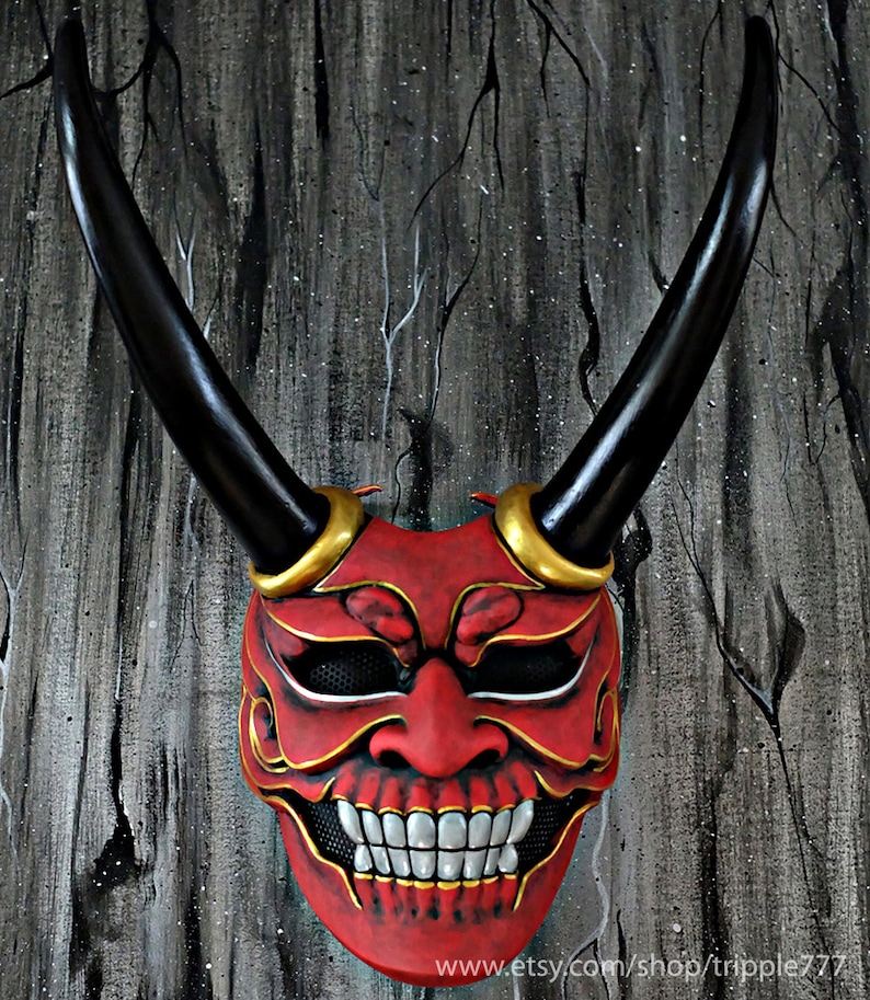 Devil Samurai Airsoft Mask BB Gun Oni Hannya Halloween - Etsy
