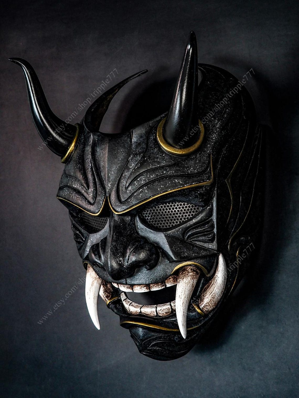 Oni Samurai Airsoft Mask, Halloween Costume BB Gun Assassin Demon ...