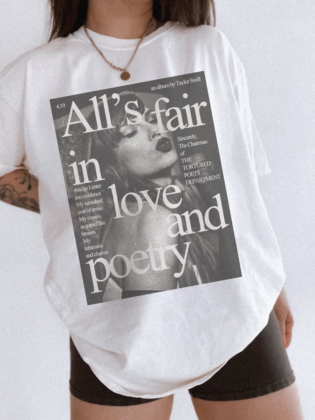 Tortured Poets Tee Retro TTPD Album Cover T Shirt TTPD Things Taylor ...