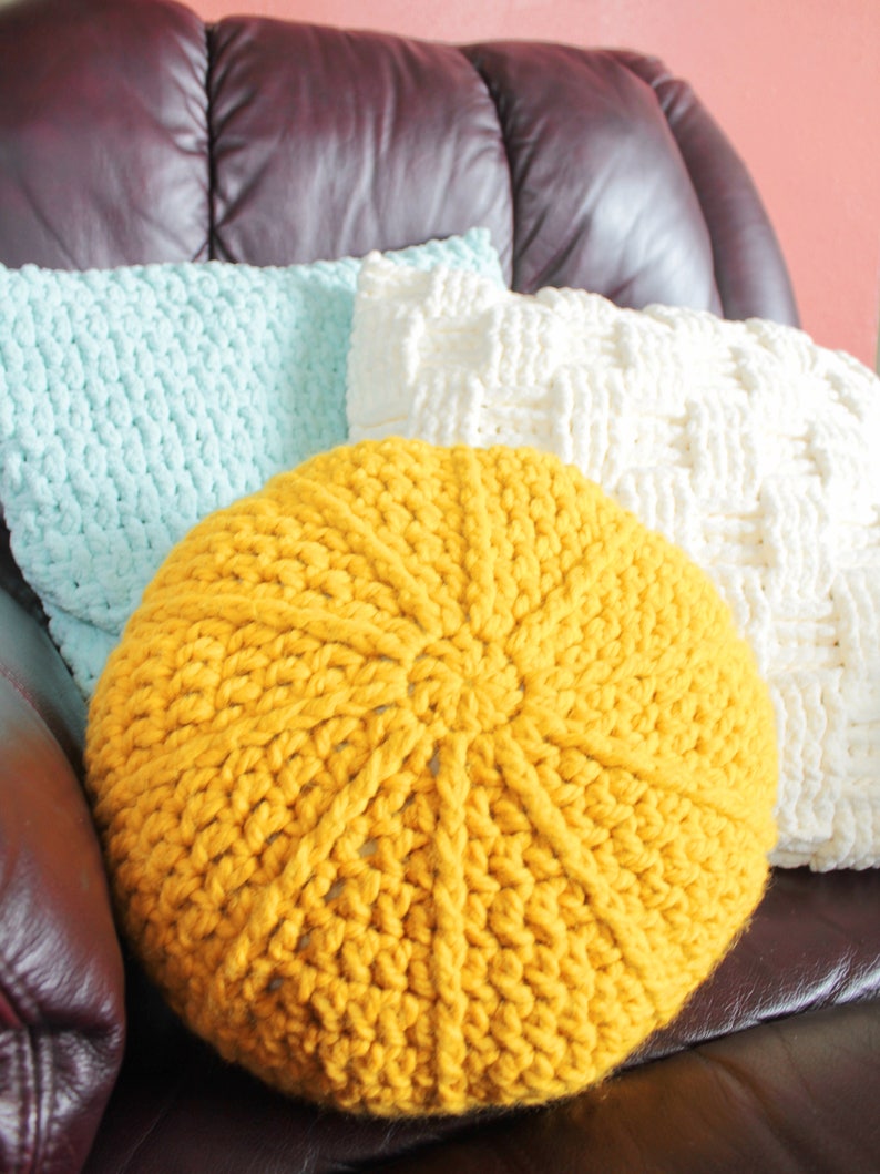 Digital Download PDF - Sunburst Crochet Round Pillow Cover - Etsy