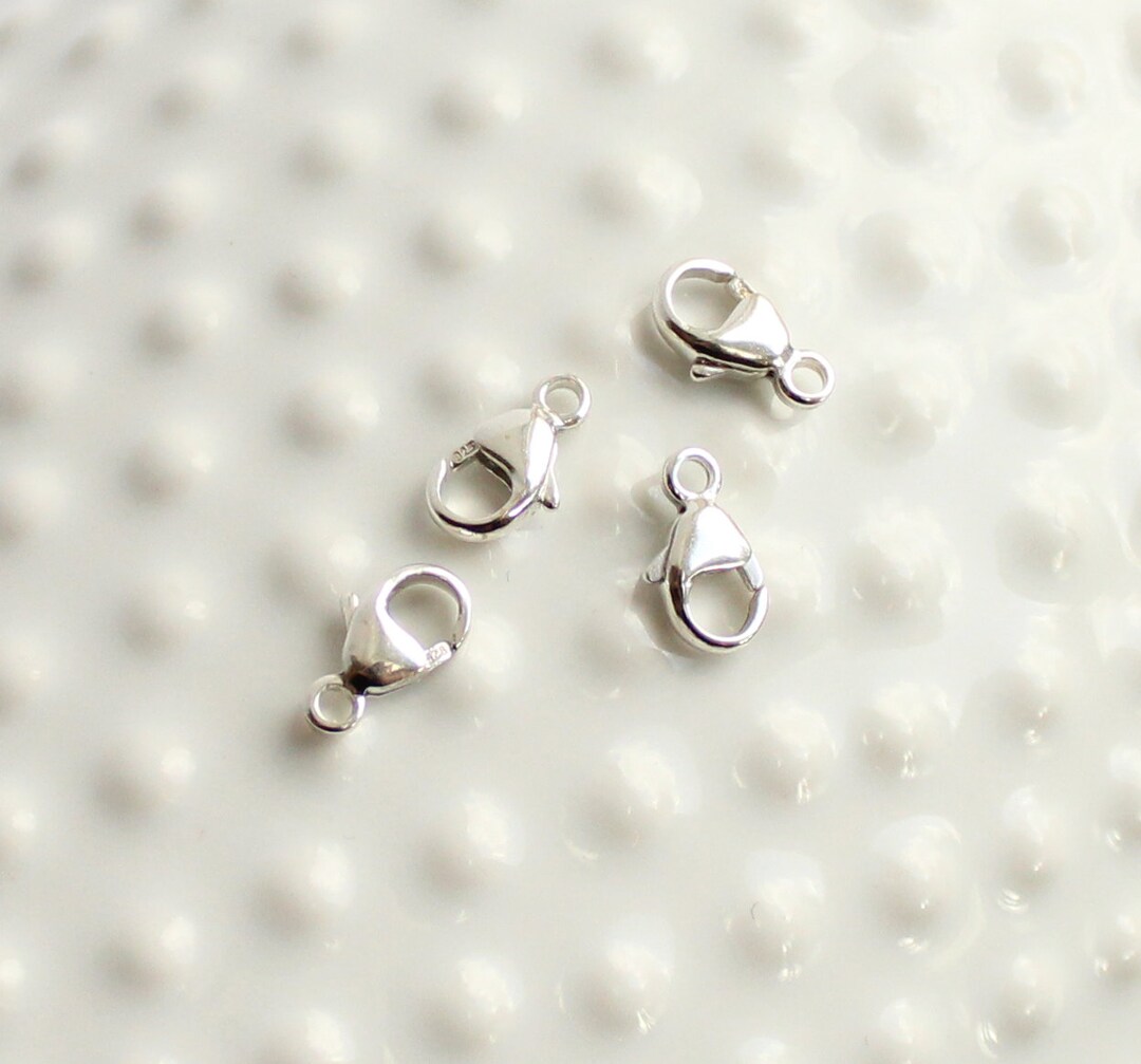 Sterling Silver Lobster Clasps 9mm Oval Four Pieces - Etsy