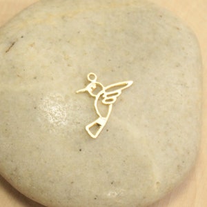 Tiny Gold Plated Sterling Silver Hummingbird Charm 1 Piece - Etsy