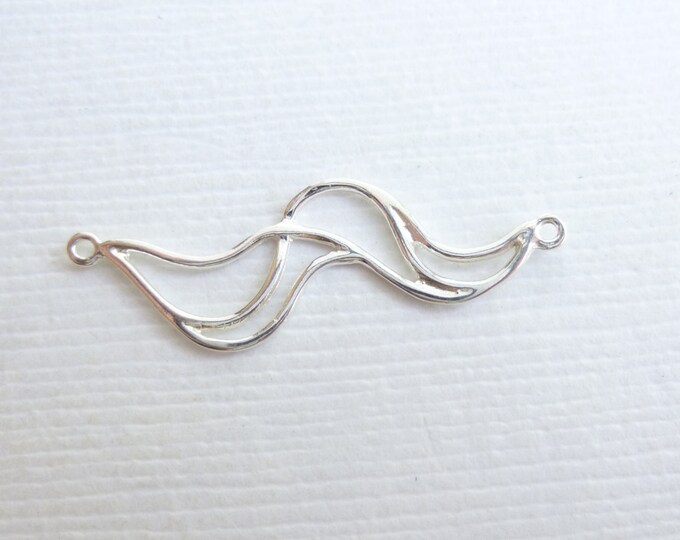 Sterling Silver Wave Connector One Piece 925 Wavy Ocean Link - Etsy