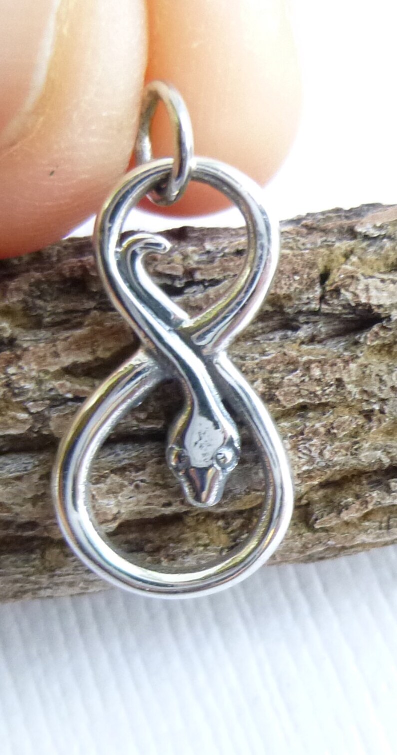 Sterling Silver Serpent Infinity Connector 1 piece Snake | Etsy