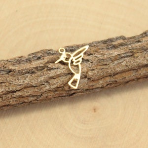 Tiny Gold Plated Sterling Silver Hummingbird Charm 1 Piece - Etsy