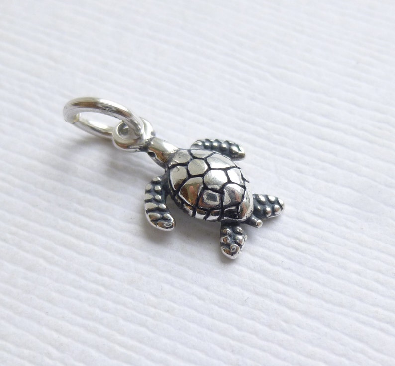 Sterling Silver Turtle Charm 1 Piece Oxidized 925 - Etsy