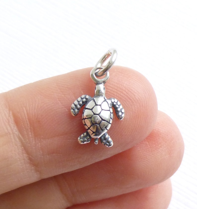 Sterling Silver Turtle Charm 1 Piece Oxidized 925 - Etsy