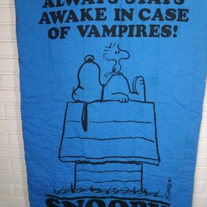1970's Snoopy"one of Us Stays Awake in Case of Vampires" Sleeping Bag ...