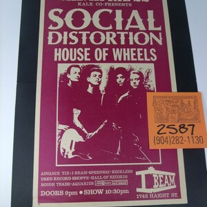 1990's "social Distortion" Concert Poster - Etsy