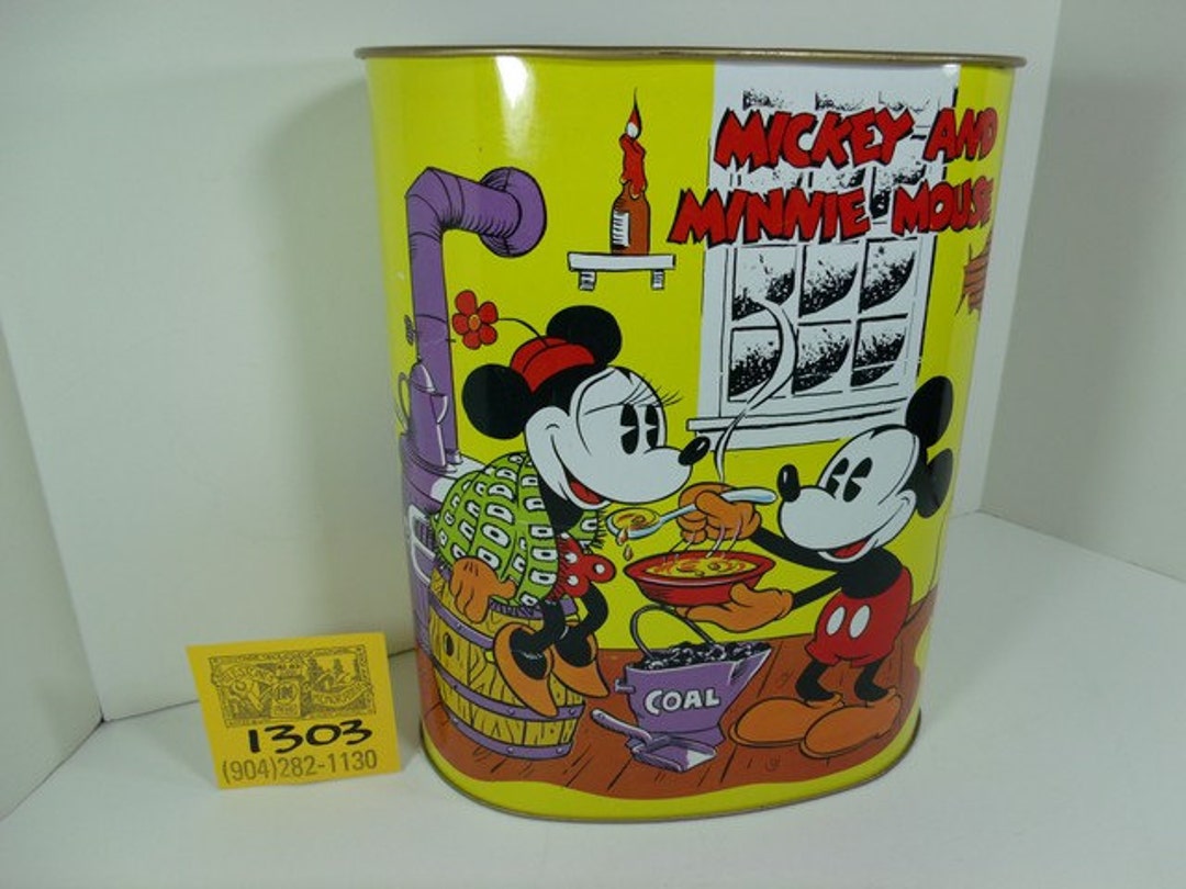 1970's Chein Mickey and Minnie Mouse Trash Can - Etsy