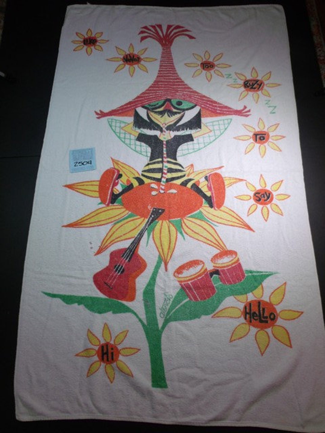 1950's never Too Busy to Say Hello Classic Beatnick Beach Towel - Etsy