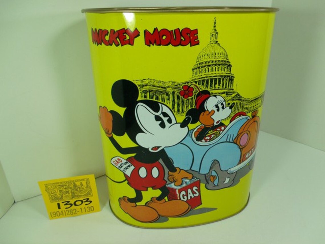1970's Chein Mickey and Minnie Mouse Trash Can | Etsy
