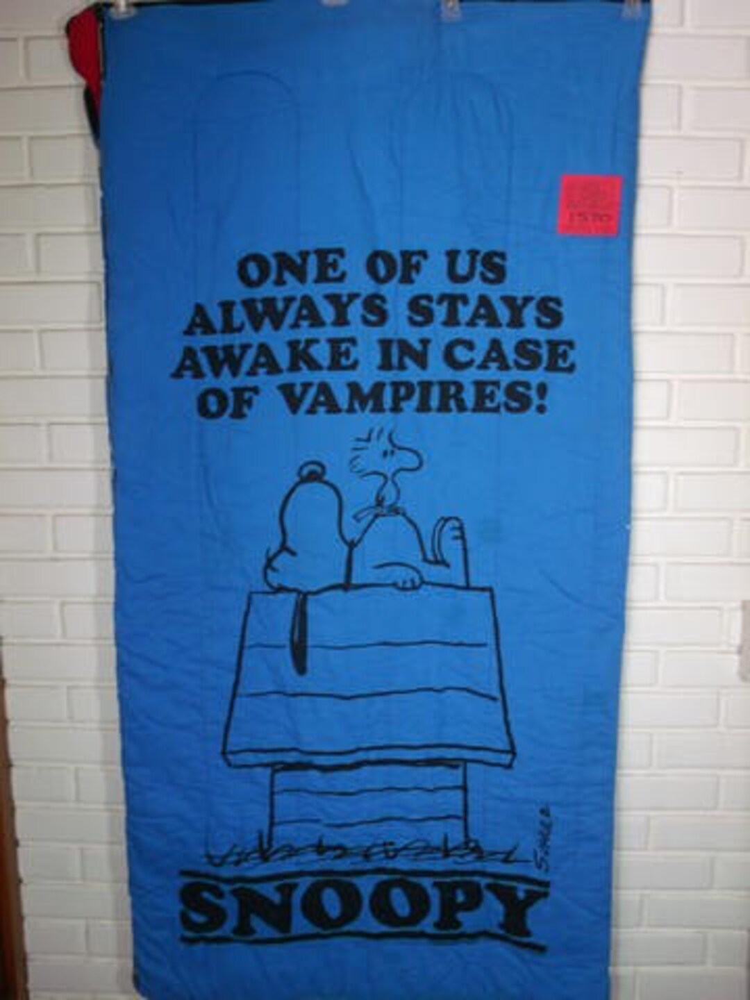 1970's Snoopy"one of Us Stays Awake in Case of Vampires" Sleeping Bag ...