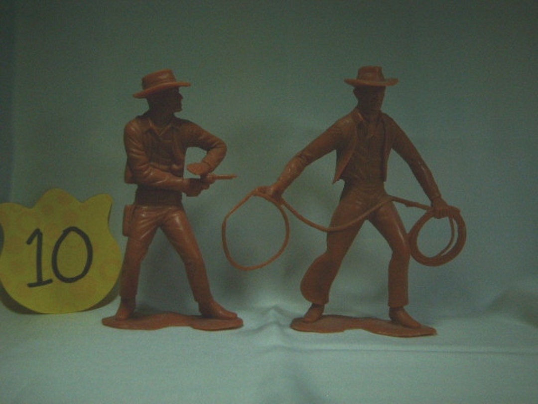 1960's Marx Cowboy Figures Lasso and Gunman - Etsy