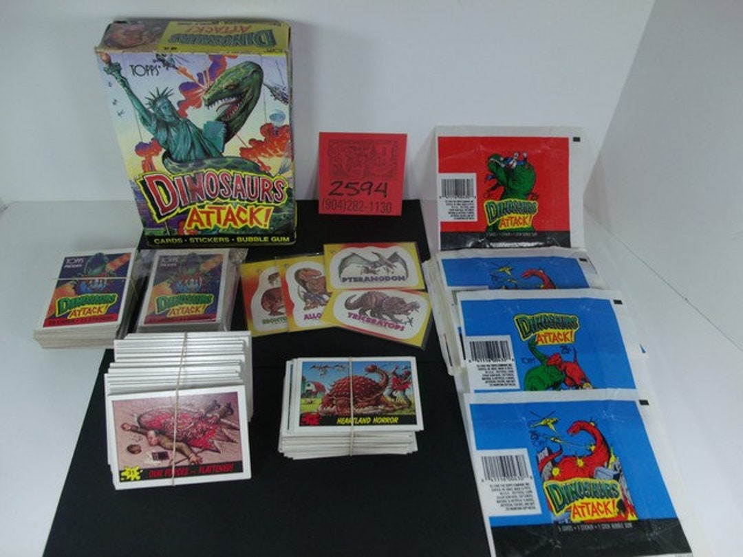 1980's Topps/ dinosaurs Attack Huge Lot: Cards,stickers,wrappers,box - Etsy