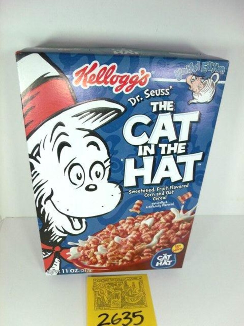 2000's Kelloggs/ Dr.seuss-"cat in the Hat" Cereal-full Unopened Box! - Etsy