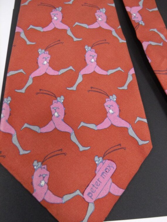 1970's Peter Max Vintage Tie-"Running Man" - Gem